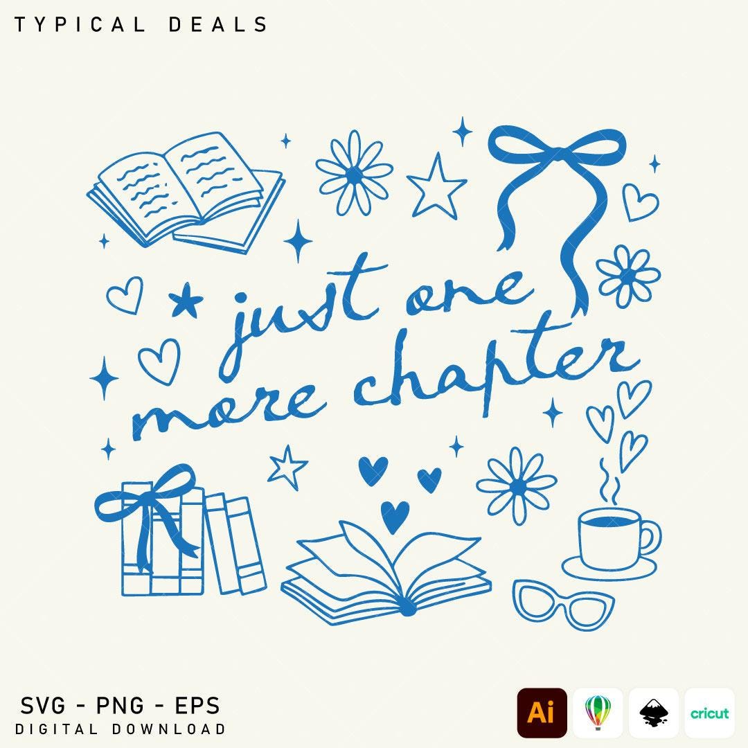 Just One More Chapter Svg Book Club Svg, Books and Coffee Tee, Book ...