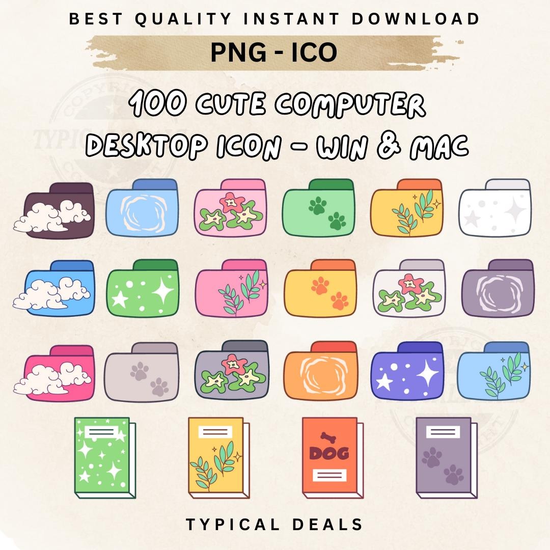 Computer Desktop Icons & Folders PNG ICO: App Icons, Folders (digital ...