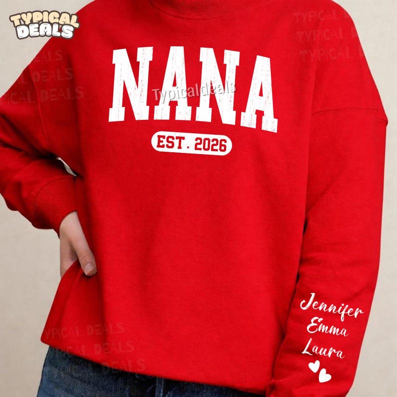 Personalized Nana Est. 2026 SVG PNG: With Varsity Lettering and Est ...