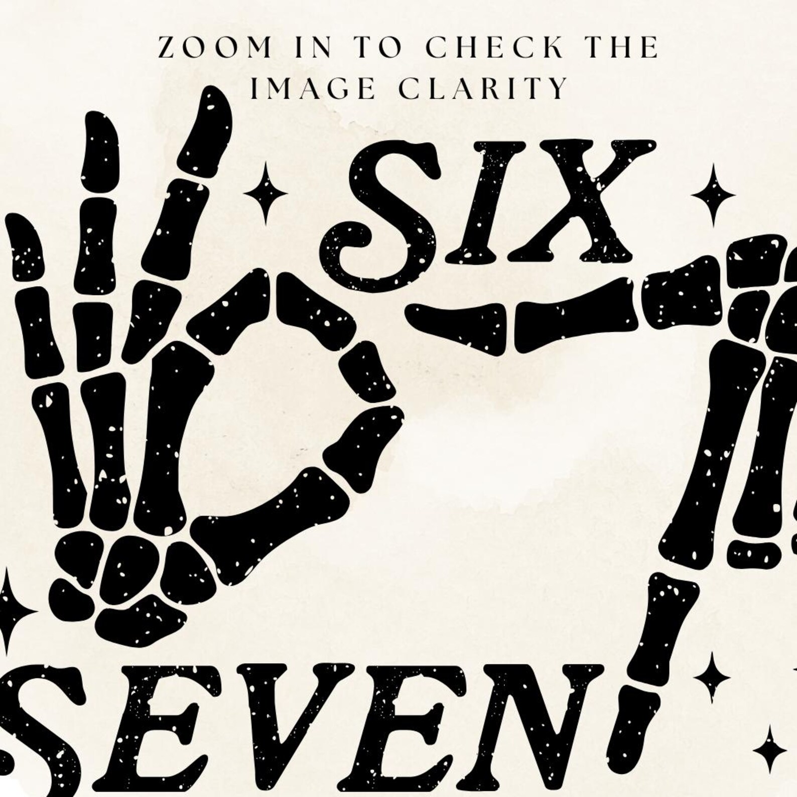 Six Seven Hand Sign SVG PNG | Skeleton Bones Design (digital Download ...