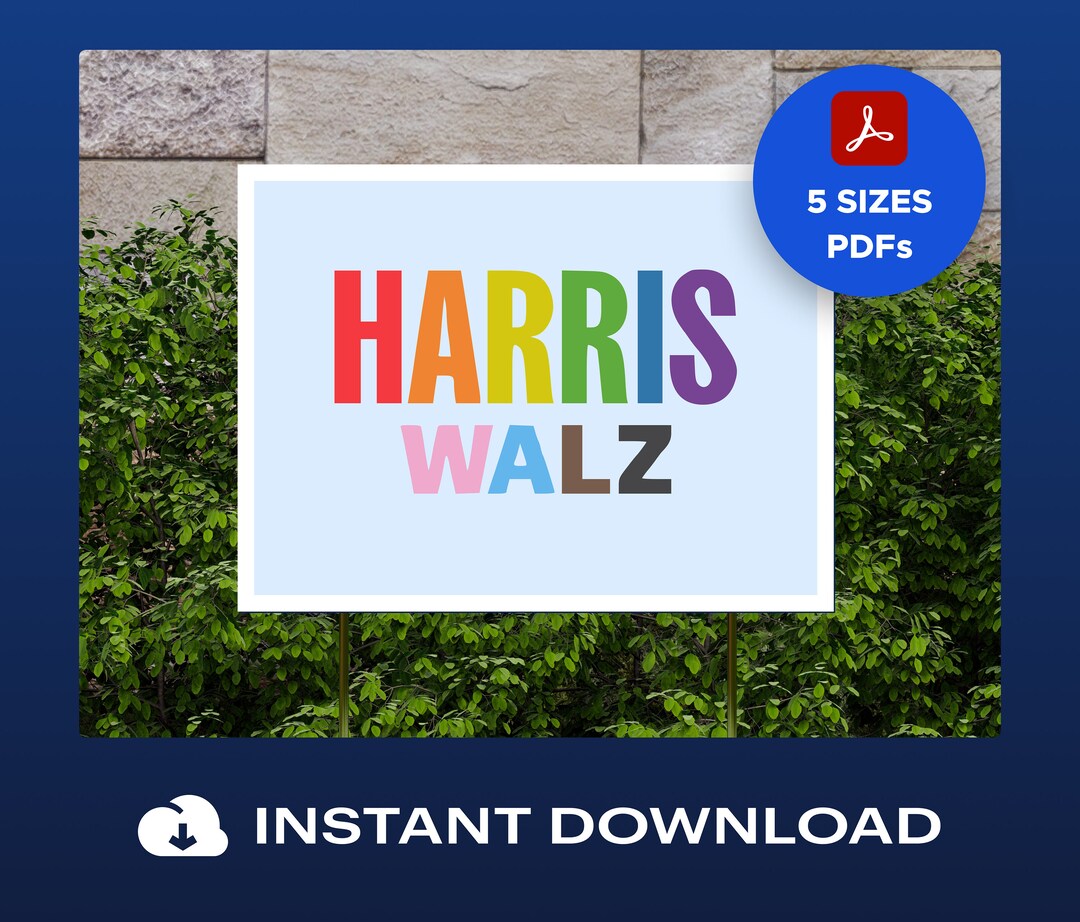 Printable Gays for Harris Sign, DIY Election Night Party Signs Posters ...