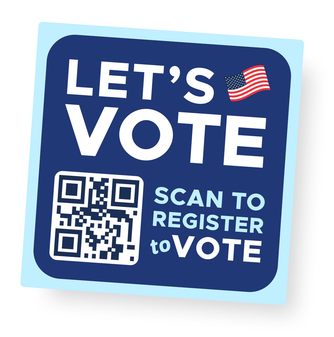 Printable Register to Vote Sign With QR Code Link Print Stickers ...