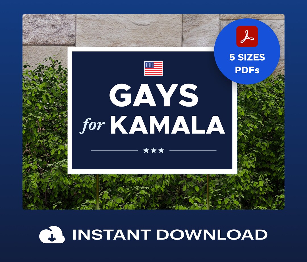 Printable Gays for Harris Sign, DIY Election Night Party Signs Posters ...