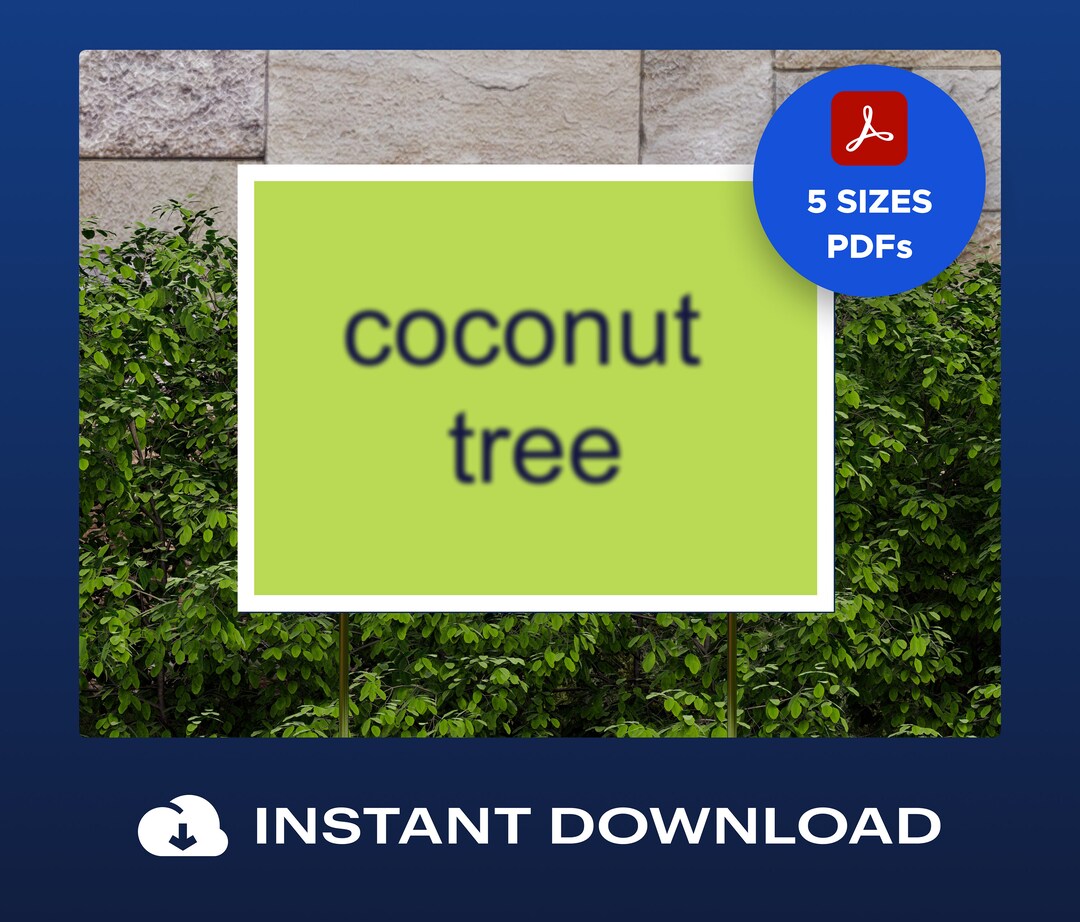 Printable Kamala Coconut Tree Brat Sign, Charli XCX for Harris Walz ...