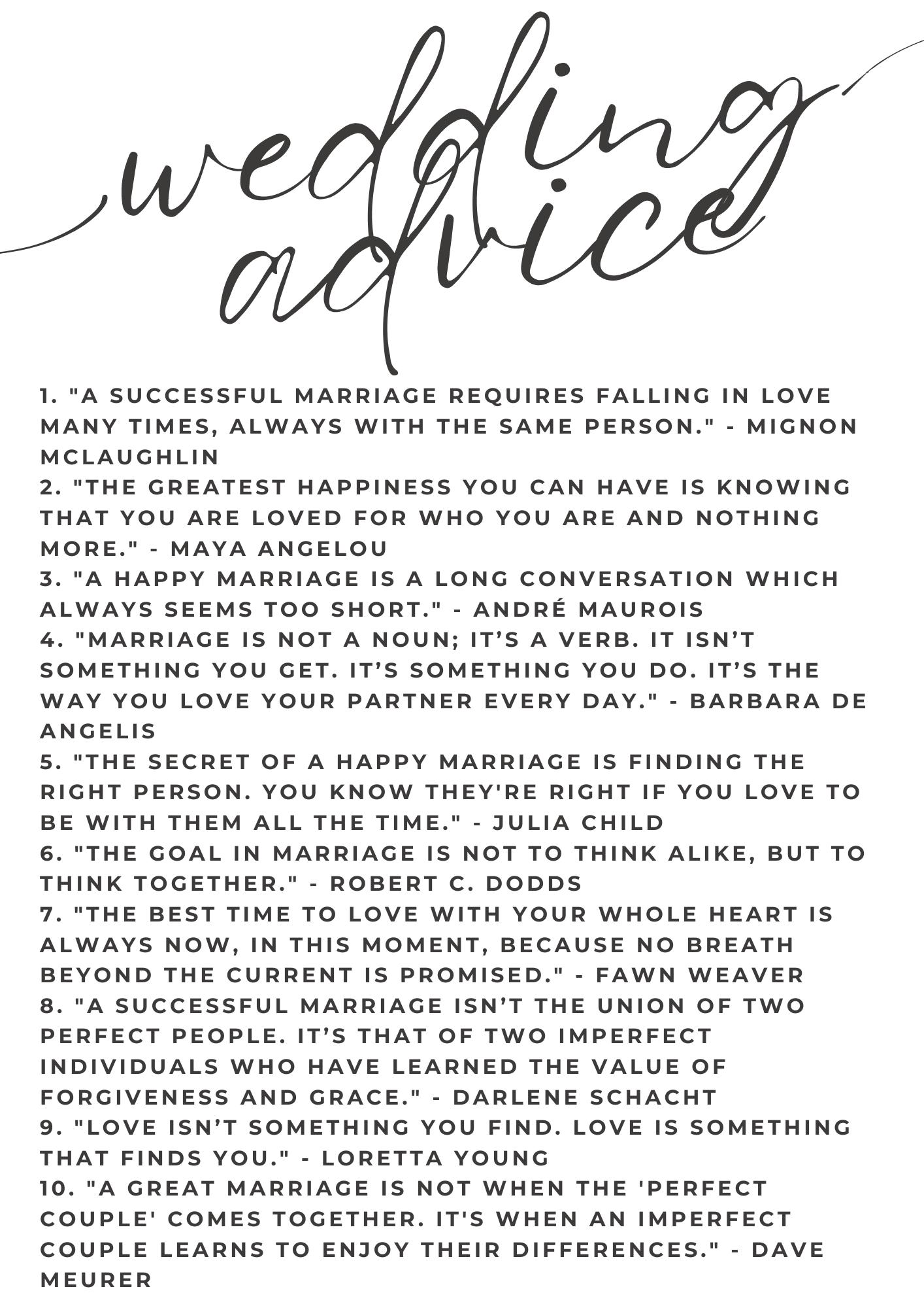 Wedding Advice Poster - Etsy