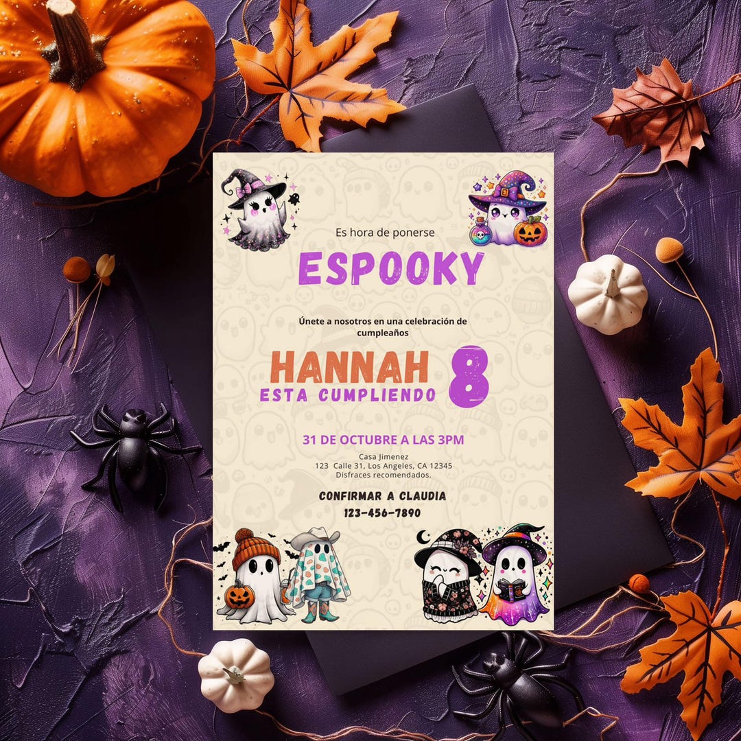 Invitación De Cumpleaños De Halloween Para Niños | Fiesta De Fantasmas ...