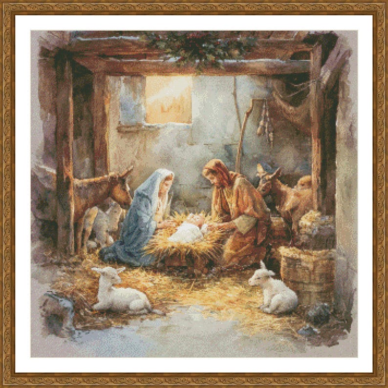 Nativity Cross Stitch Pattern | Holy Family Embroidery | Christmas PDF ...