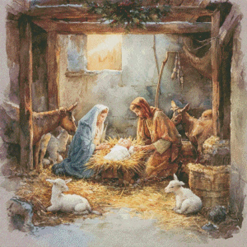 Nativity Cross Stitch Pattern | Holy Family Embroidery | Christmas PDF ...