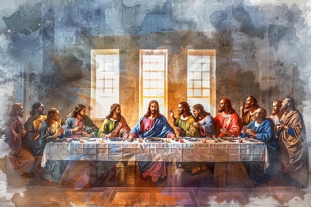 Last Supper Cross Stitch Pattern, Jesus and Apostles Embroidery Design ...