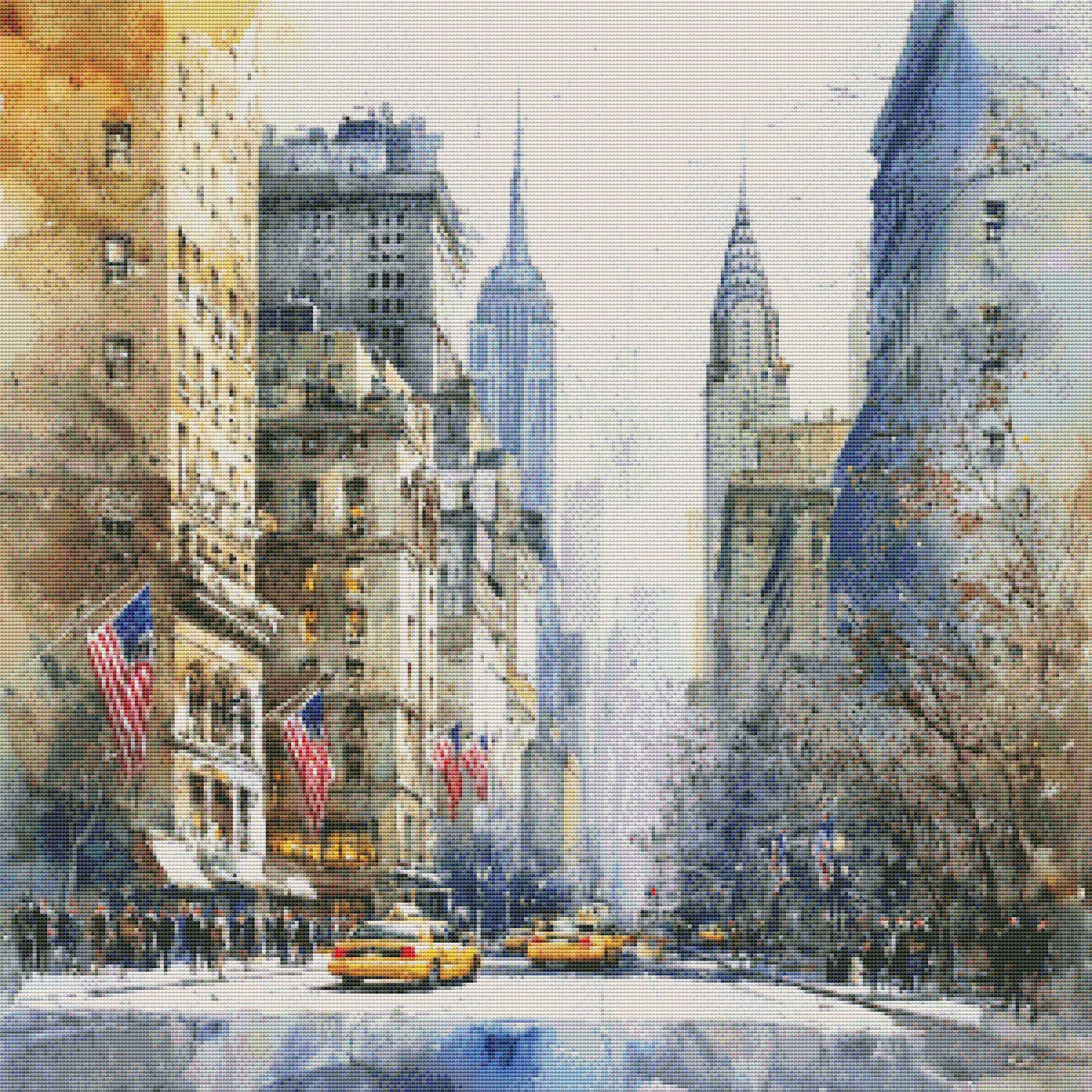 Manhattan Skyline Cross Stitch Pattern, New York City Cityscape, PDF ...