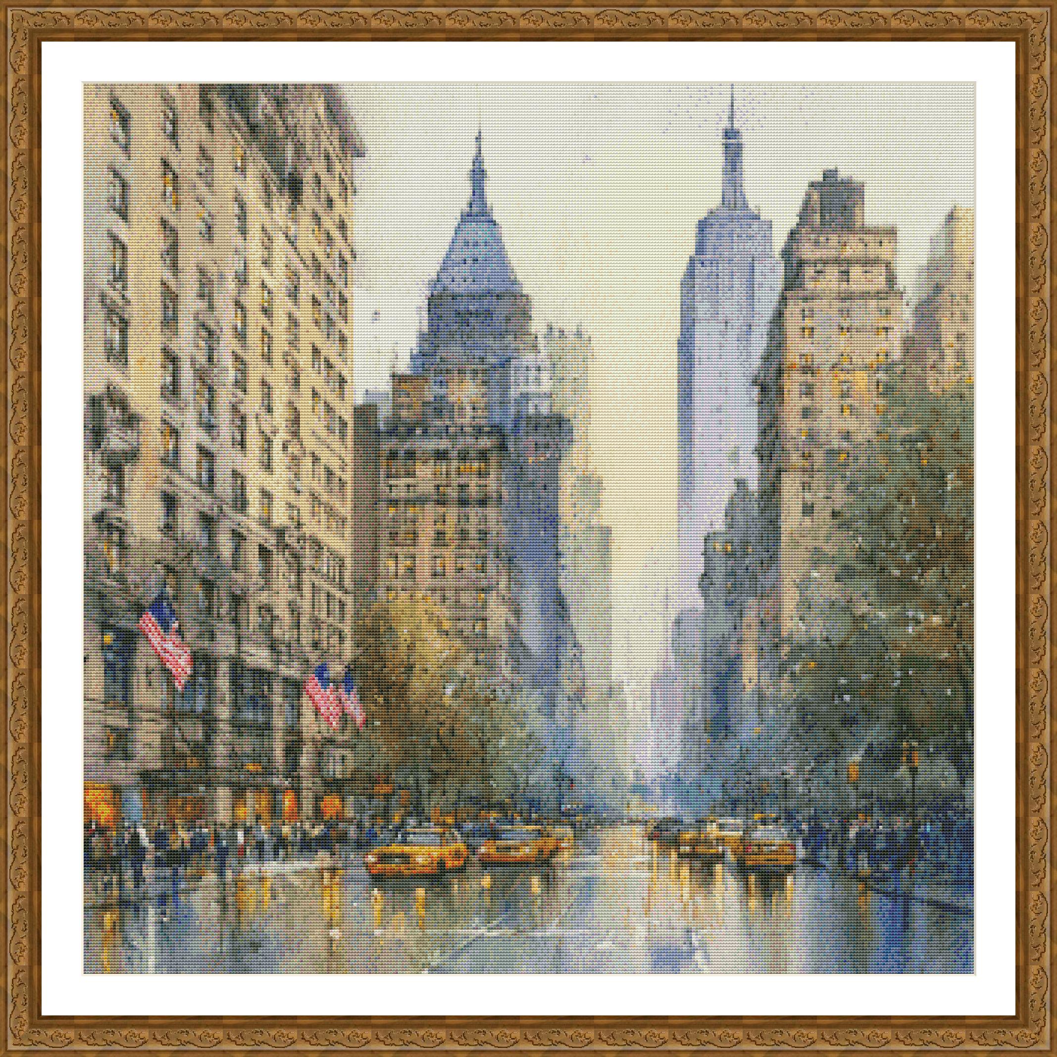 Manhattan Skyline Cross Stitch Pattern, New York City Cityscape, PDF ...