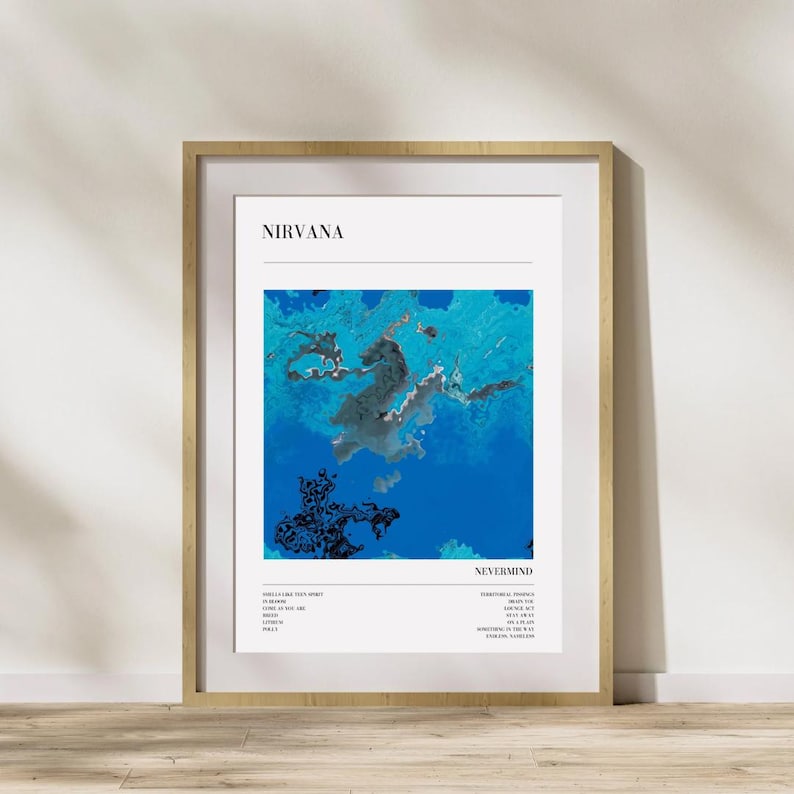 Nirvana Nevermind Album Cover Art Print Retro Trippy Wall Art Decor ...