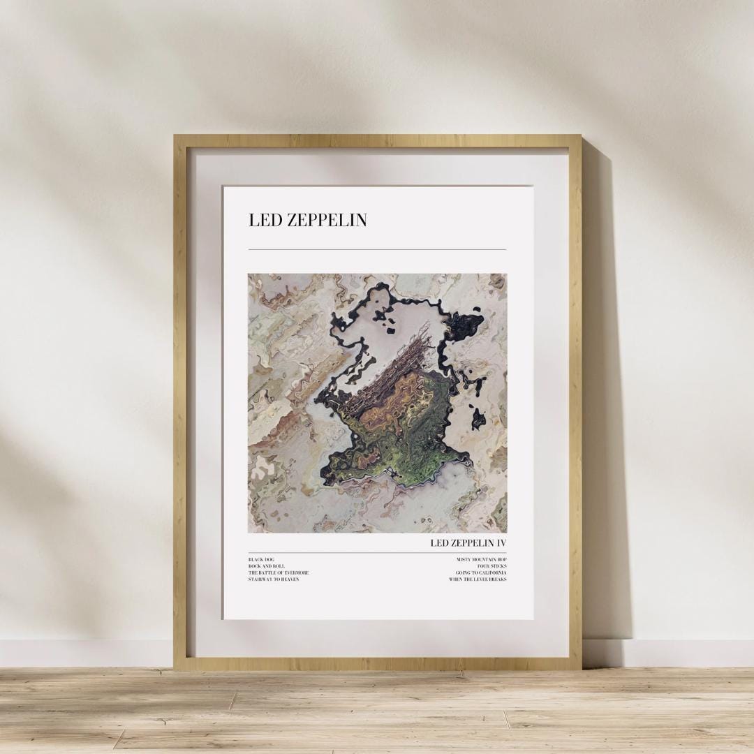 Led Zeppelin IV Abstract Wall Art Print Vintage Album Cover Poster ...