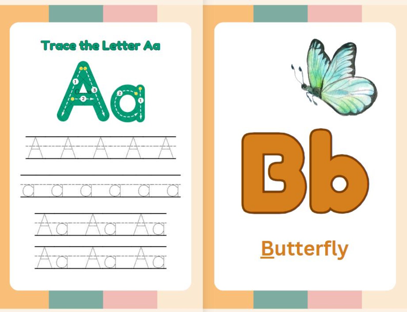 Colorful Tracing Alphabet Worksheet - Etsy