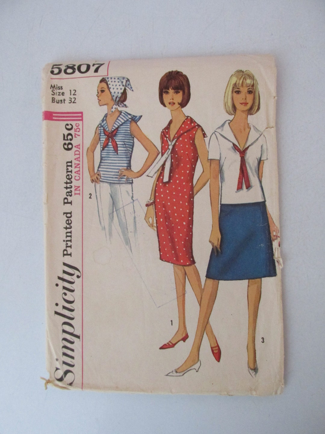 Simplicity Cut Sewing Pattern 5807 Size Misses 12 - Etsy