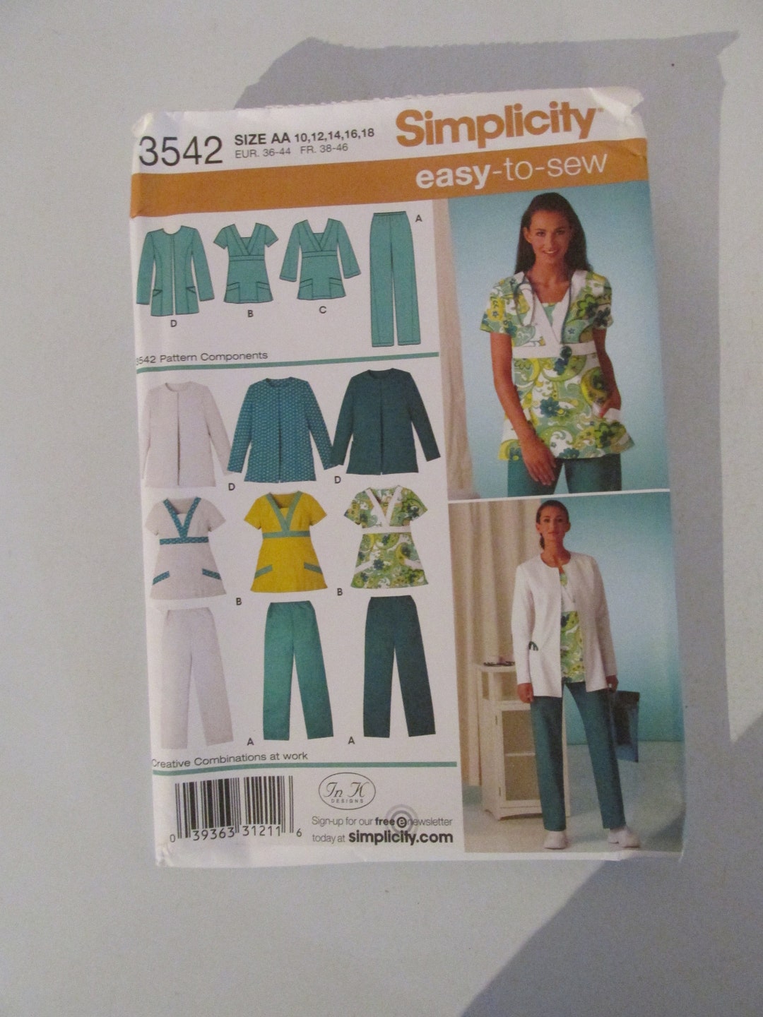Simplicity 3542 Sewing Pattern UNCUT Work Wear Scrub - Etsy