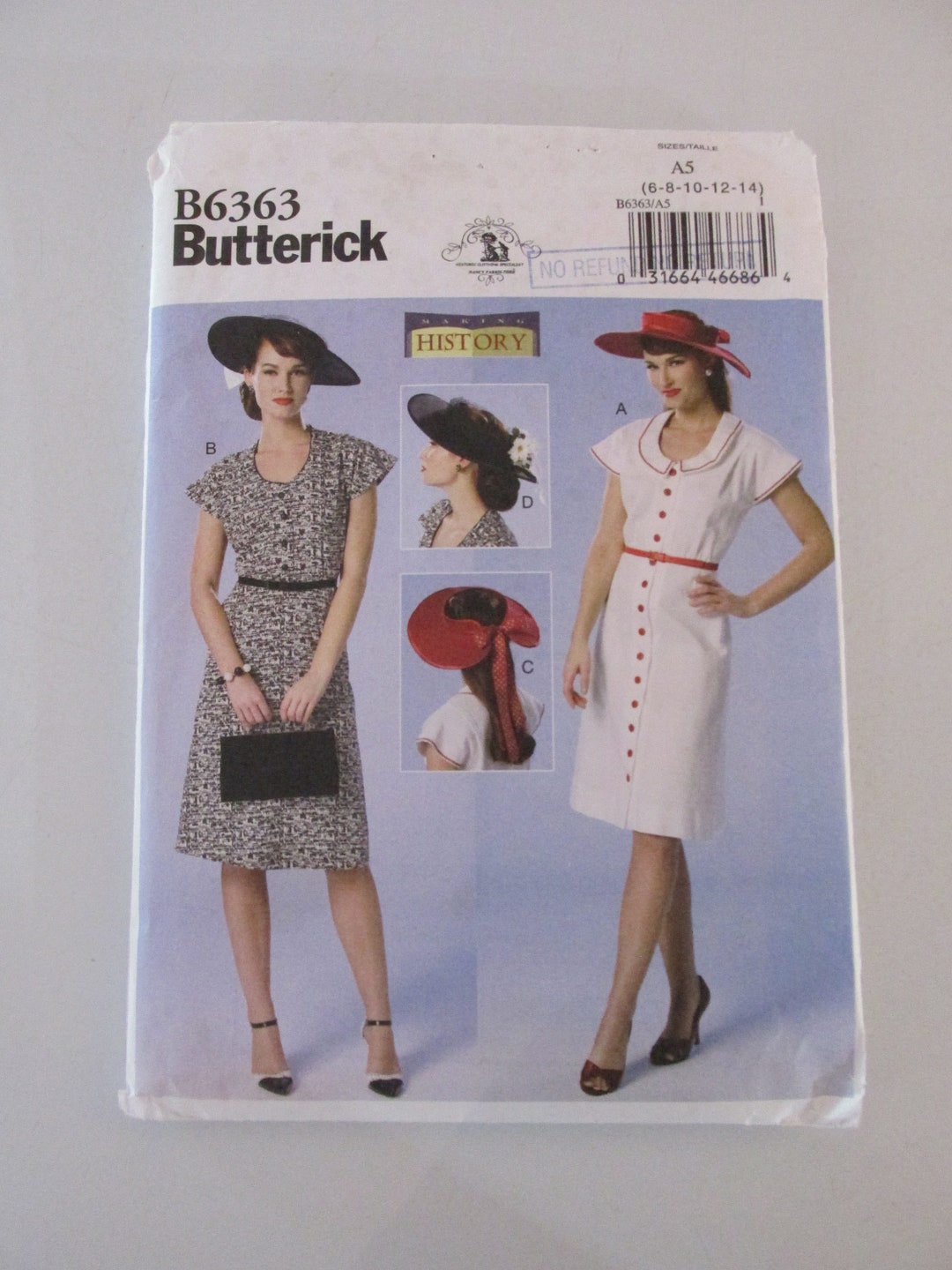 Butterick Making History Sewing Pattern 6363 1940s - Etsy
