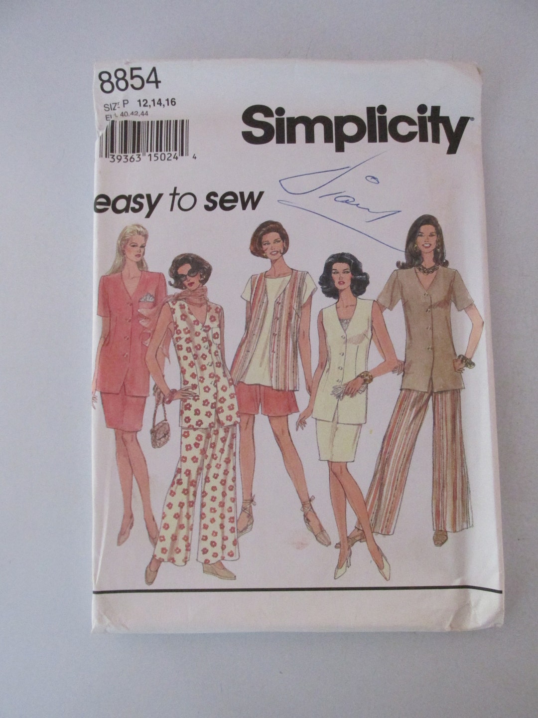 Simplicity 8854 Sewing Pattern UNCUT Jacket Vest Pants Shorts Skirt ...