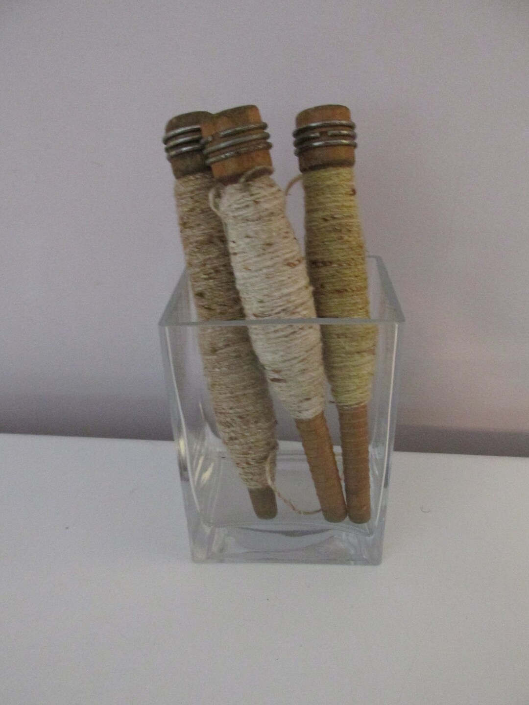 Vintage Wooden Bobbins With Thread Industrial Spools Textile Mill ...