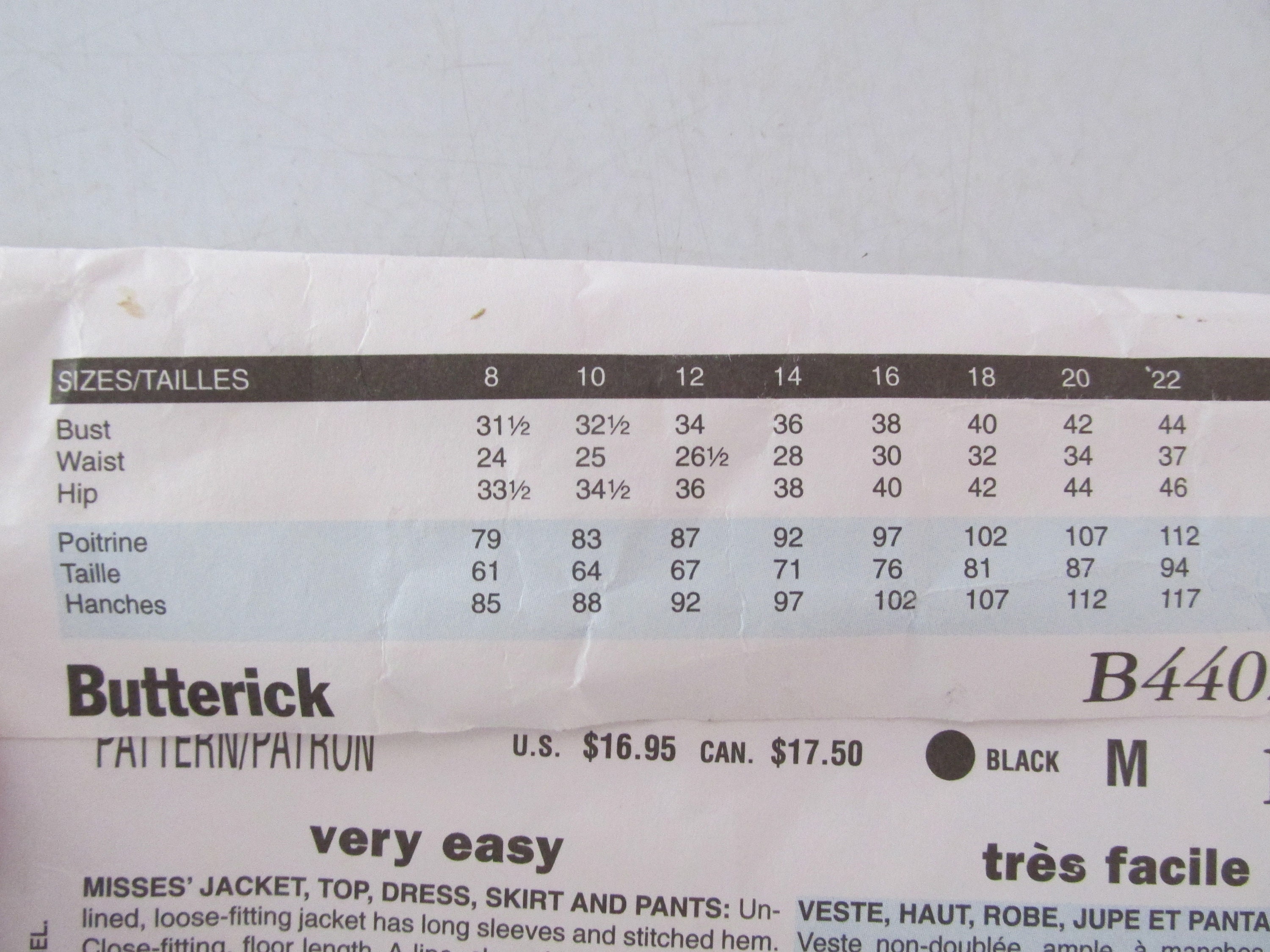 Butterick CUT Sewing Pattern 4402 Misses Jacket | Etsy