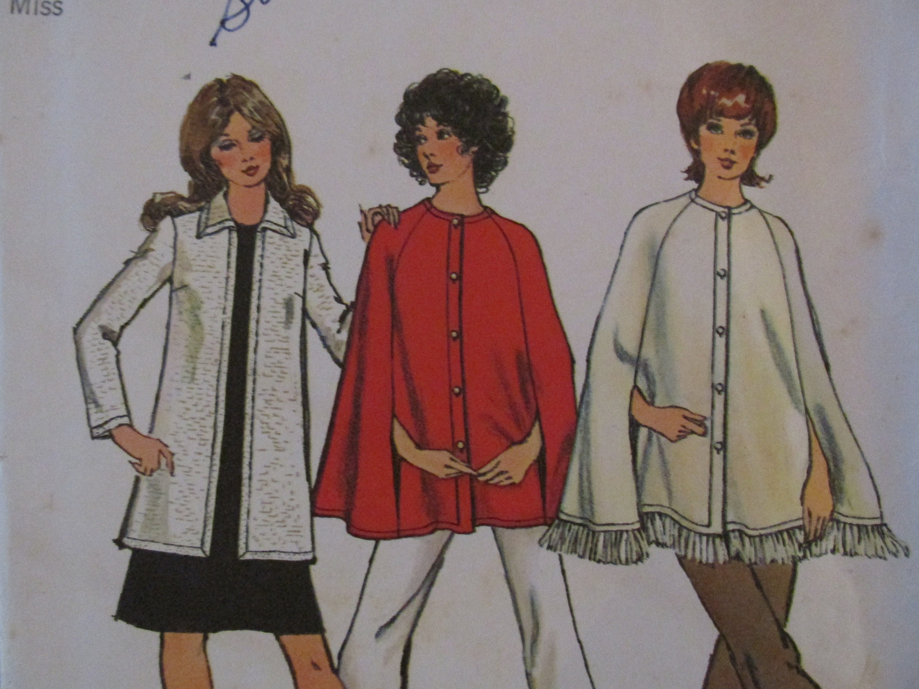 Simplicity CUT Sewing Pattern 9869 Misses Cape and | Etsy