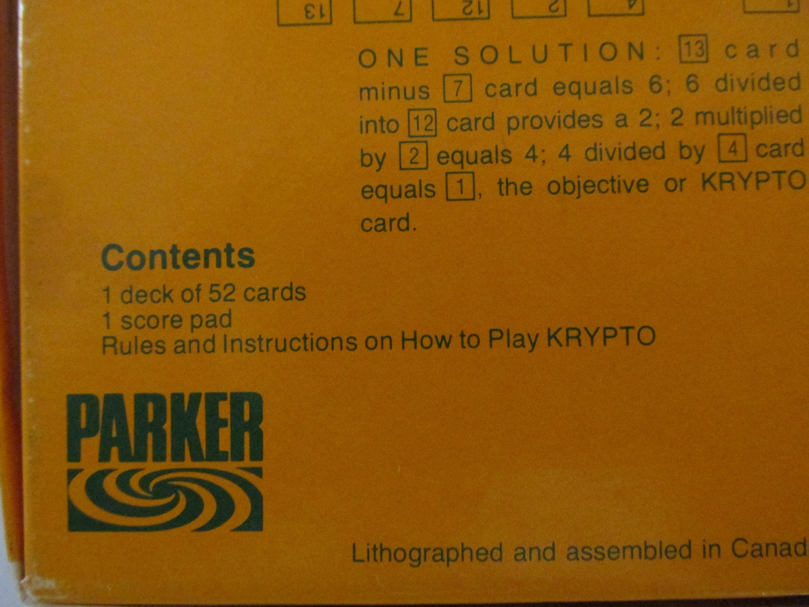 Krypto Card Game Family Arithmetic Game 1963 Card Game - Etsy