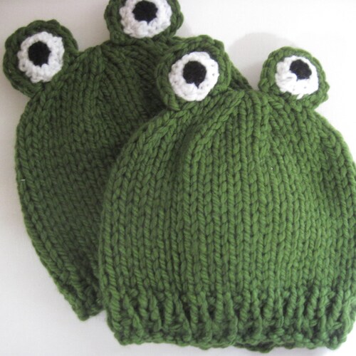Pattern-knit Frog Hat | Etsy