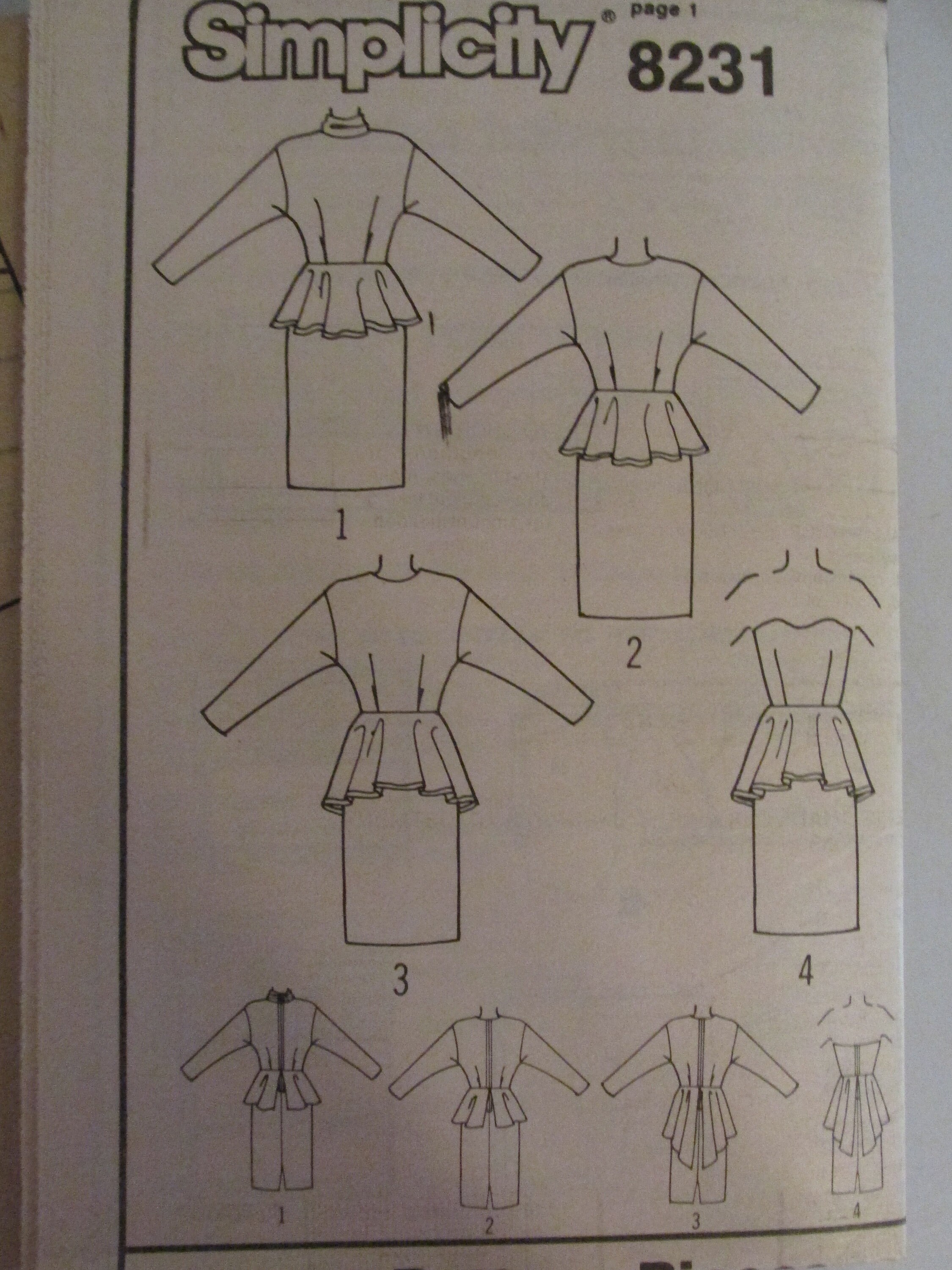 Simplicity 8231 sewing pattern UNCUT size 10-14 | Etsy