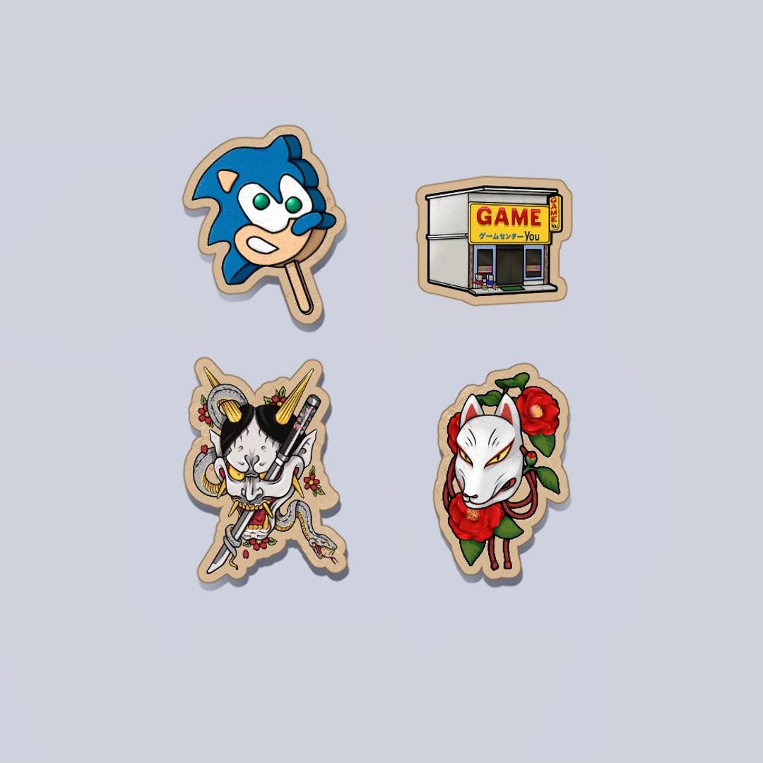 Wooden Pins Hannya Kitsune Yakuza Ryu Ga Gotoku - Etsy