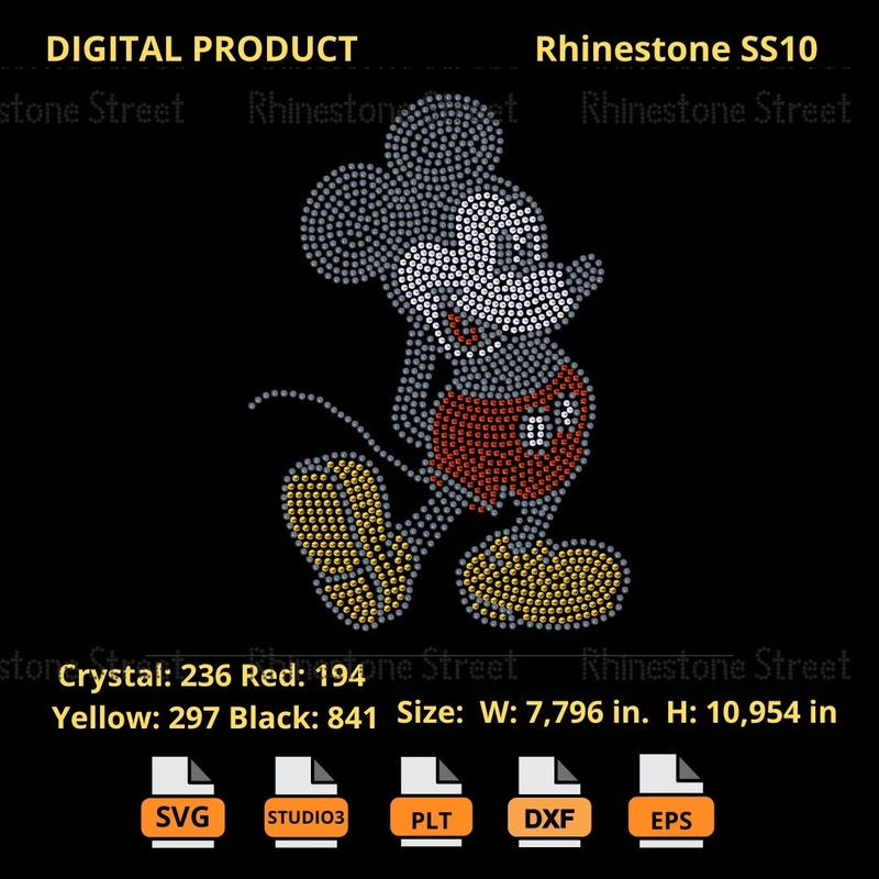 Mouse Rhinestone - Etsy