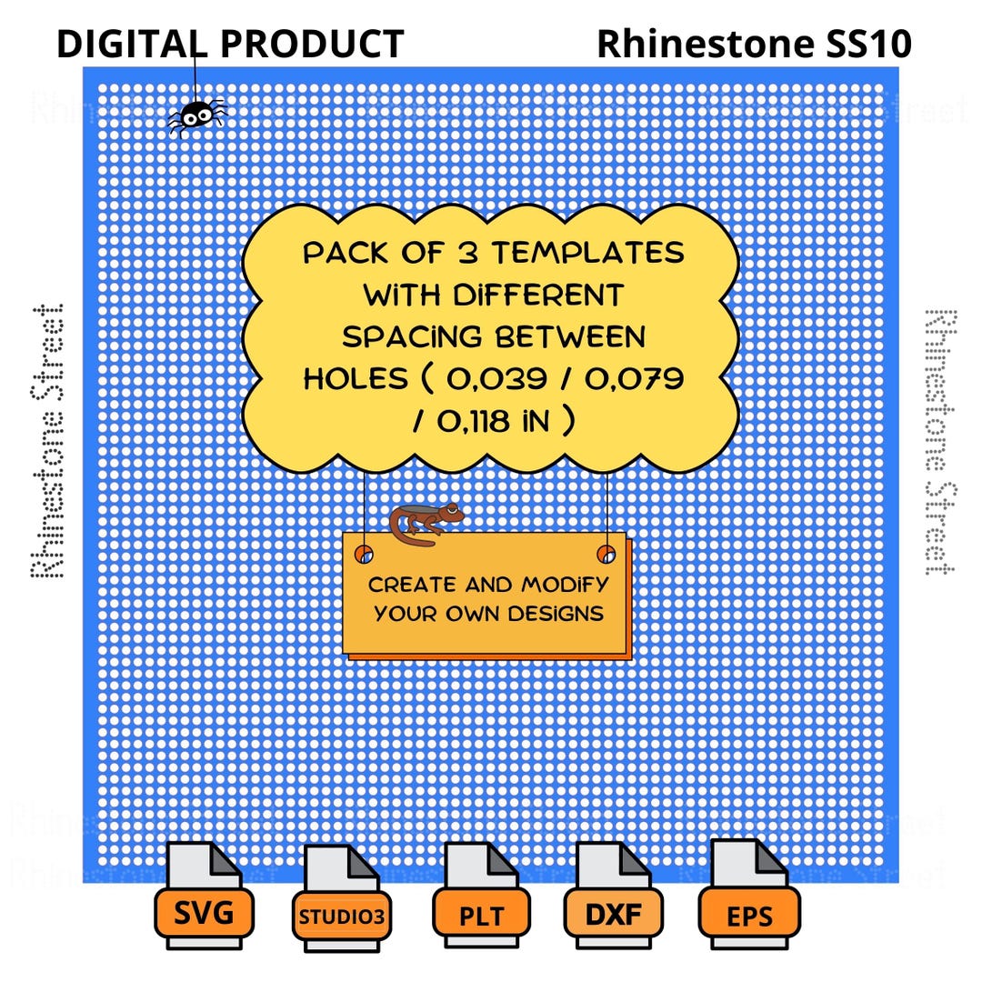 Rhinestone Template SS10 for Hotfix Designs | Bundle of 3 Templates ...