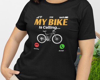 Funny Cycling T-shirt Mountain Biker Shirt Bike Lover Gift My Bike is ...