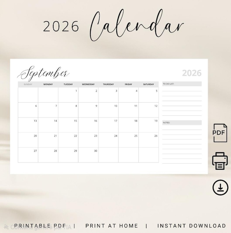 2026 Printable Monthly Calendar | A4 Size | Monday Start | Minimalist ...
