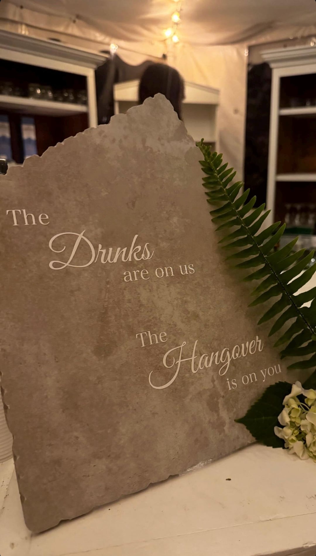 Travertine Stone Wedding Bar Sign - Etsy