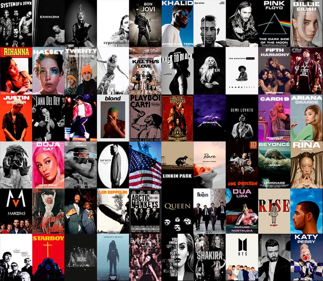 60 PCS Album Cover Music Poster, Digital Download Aesthetic 4x6 Inch ...