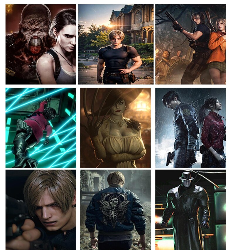 9 PCS Resident Evil Games Poster, Digital Download Resident Evil Decor ...
