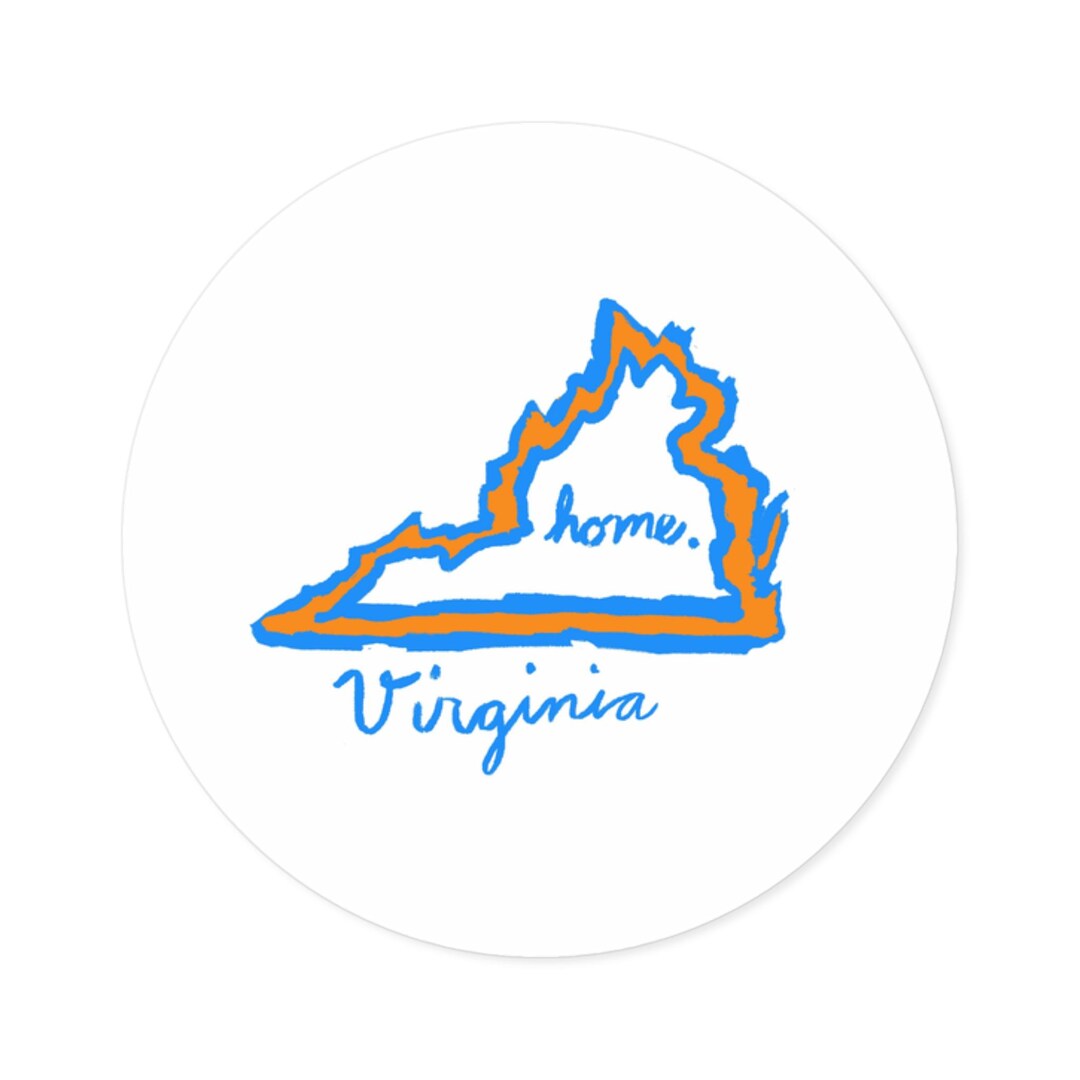 Virginia "home" Design Round Stickers, Indoor\outdoor - Etsy