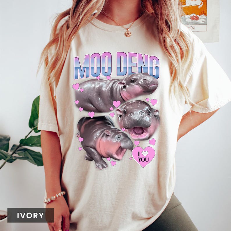 Moo Deng Bootleg PNG, Digital Download, Baby Hippo Png, Moo Deng PNG ...