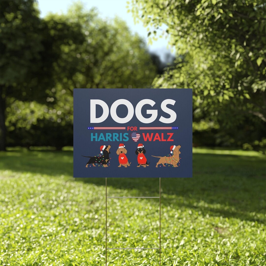 Dogs for Harris Walz 2024 Yard Sign, Christmas Dog & Dog Lovers for ...