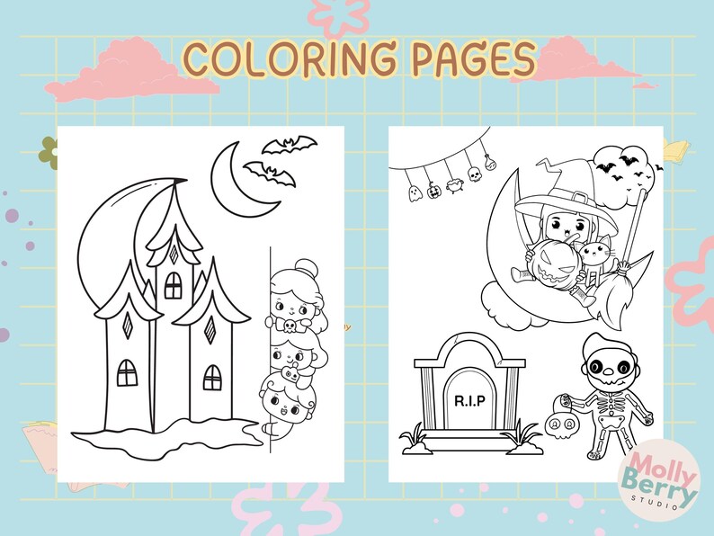 Halloween Coloring Pages, Spooky Cute, Coloring Pages, Cute Coloring ...