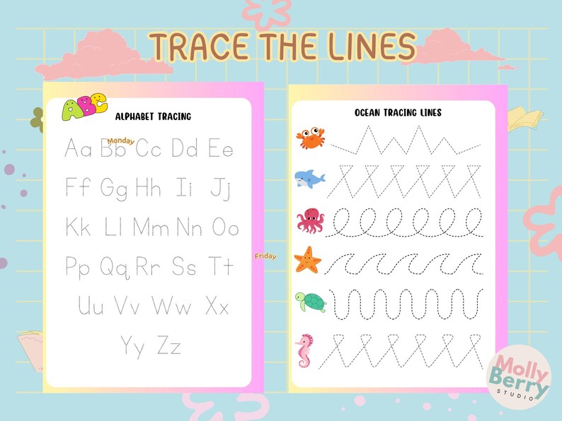 Line Tracing Worksheet, Printable Activities, Montessori Toddler ...