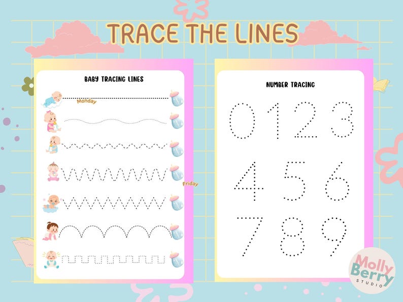 Line Tracing Worksheet, Printable Activities, Montessori Toddler ...
