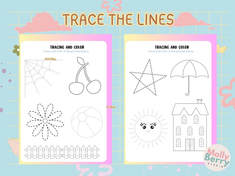Line Tracing Worksheet, Printable Activities, Montessori Toddler ...