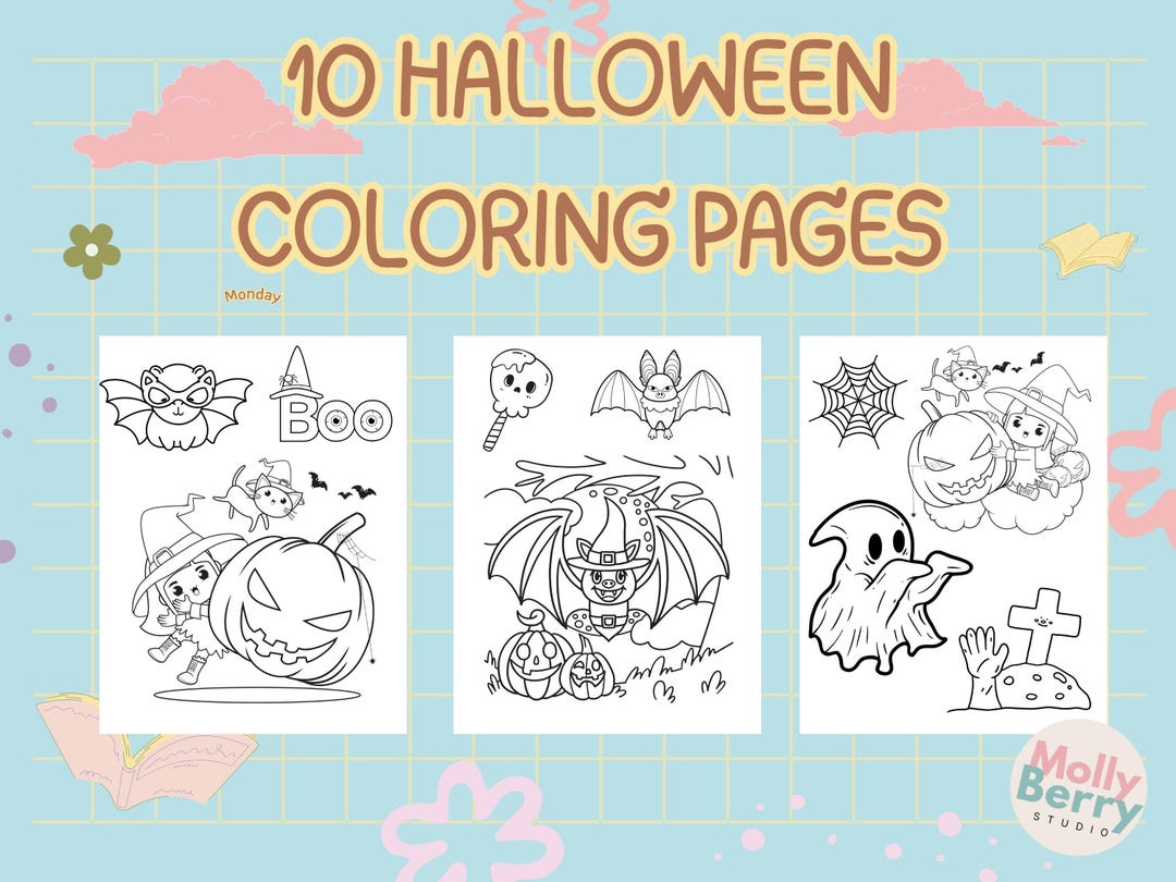 Halloween Coloring Pages, Spooky Cute, Coloring Pages, Cute Coloring ...