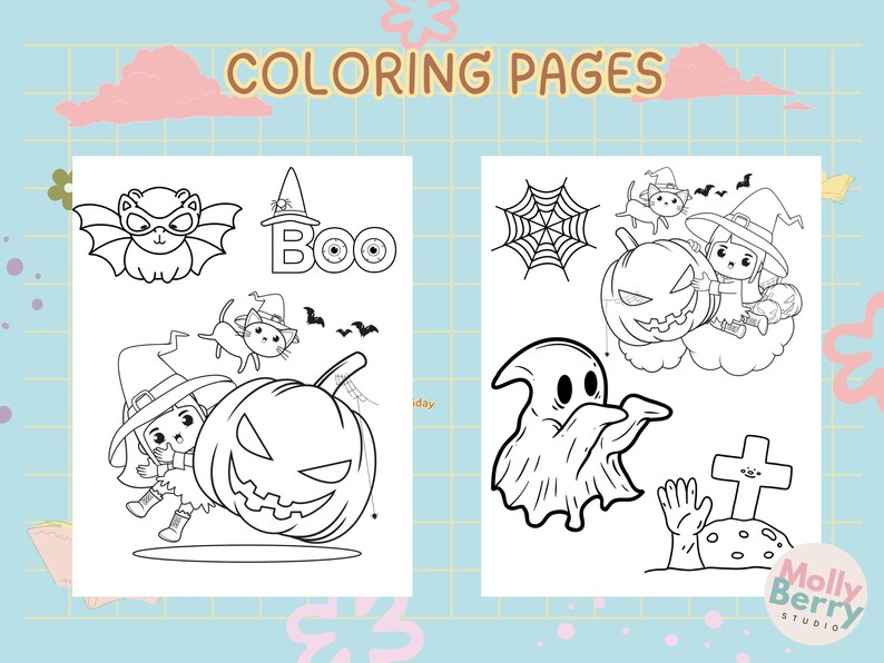 Halloween Coloring Pages, Spooky Cute, Coloring Pages, Cute Coloring ...