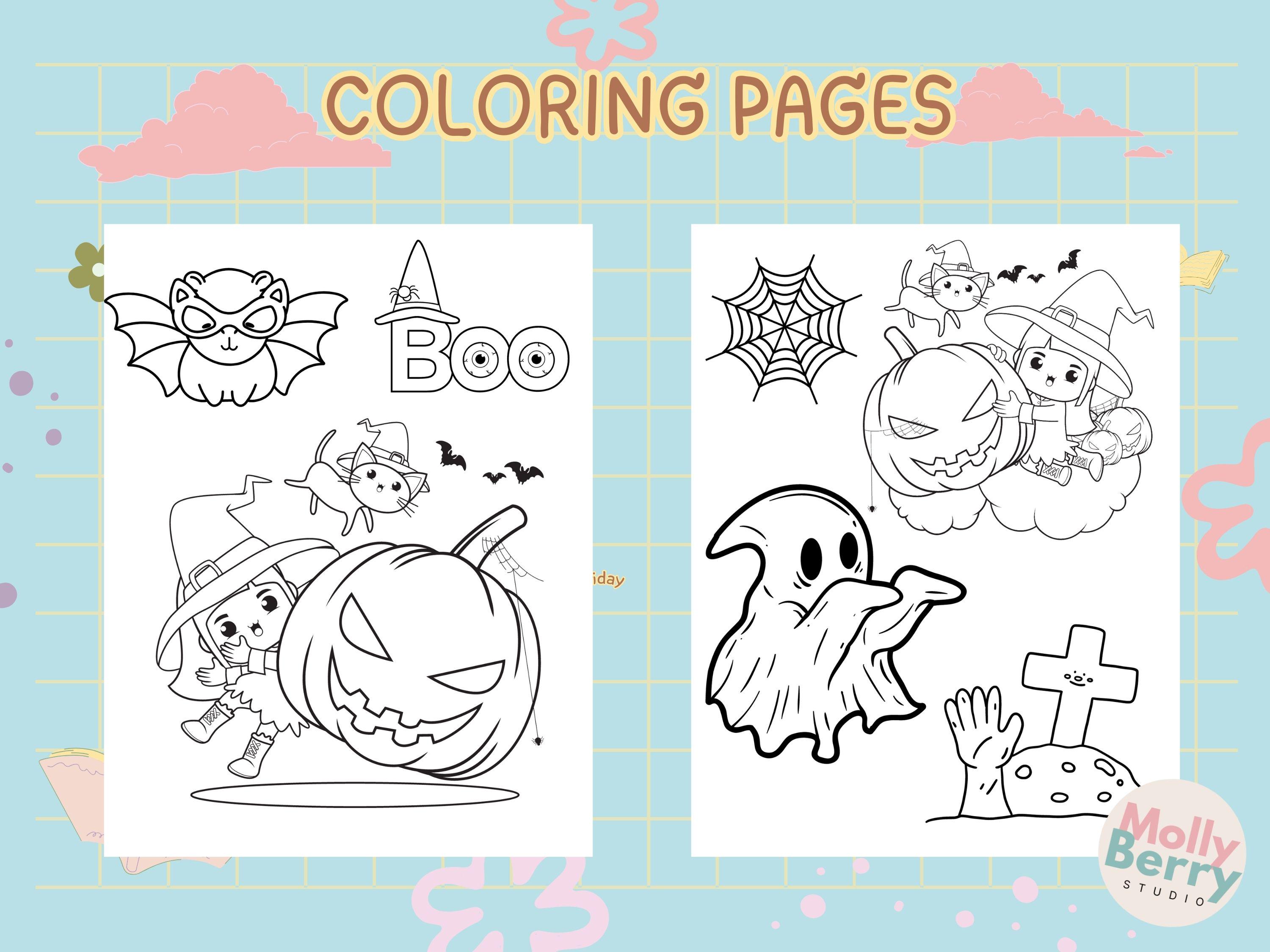 Halloween Coloring Pages, Spooky Cute, Coloring Pages, Cute Coloring ...