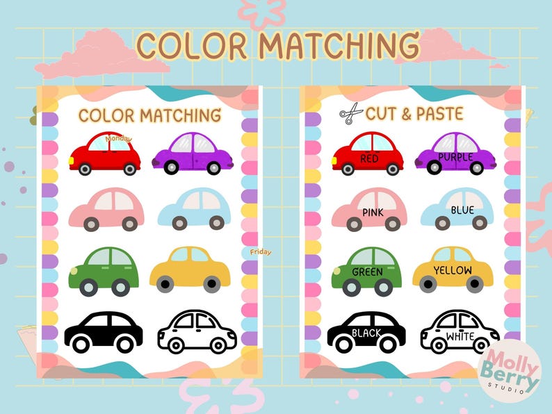 Color Matching, Color Books, Cut and Paste, Fine Motor Skill ...