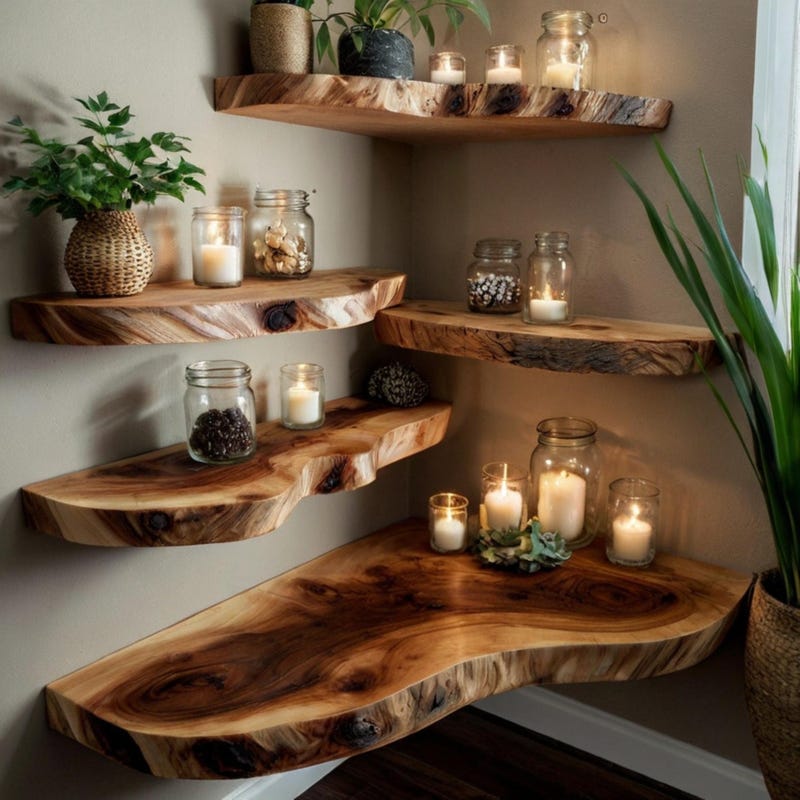 Live Edge Bookcase - Etsy