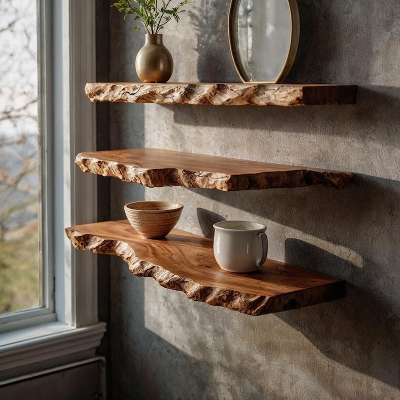Live Edge Floating Shelf - Etsy