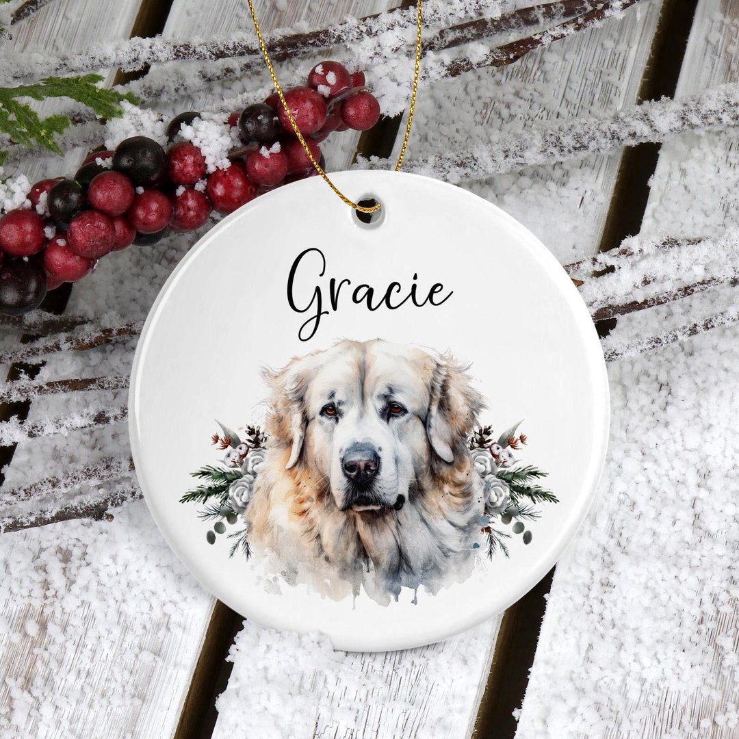 Great Pyrenees Dog Personalized Dog Christmas Ornament, Pet Memorial ...